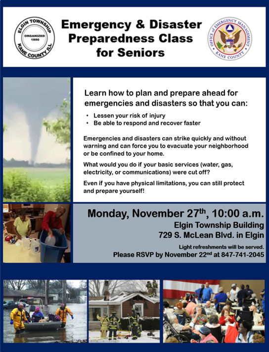 Emergency & Disaster Preparedness Class for Seniors - Elgin Township ...